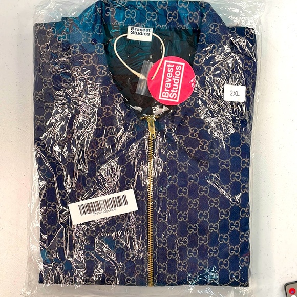 PALACE | Jackets & Coats | Bravest Studios Navy Gucci Style Bones ...